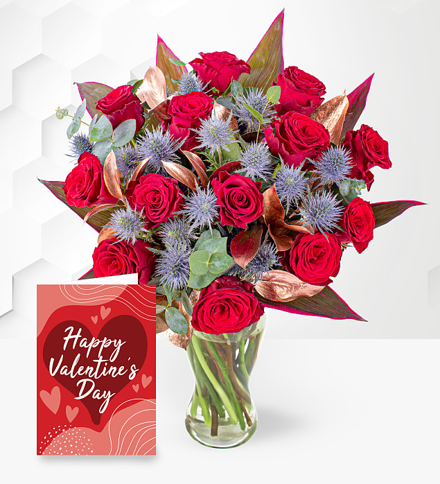 Opulent Deluxe Roses with Card | Prestige Flowers