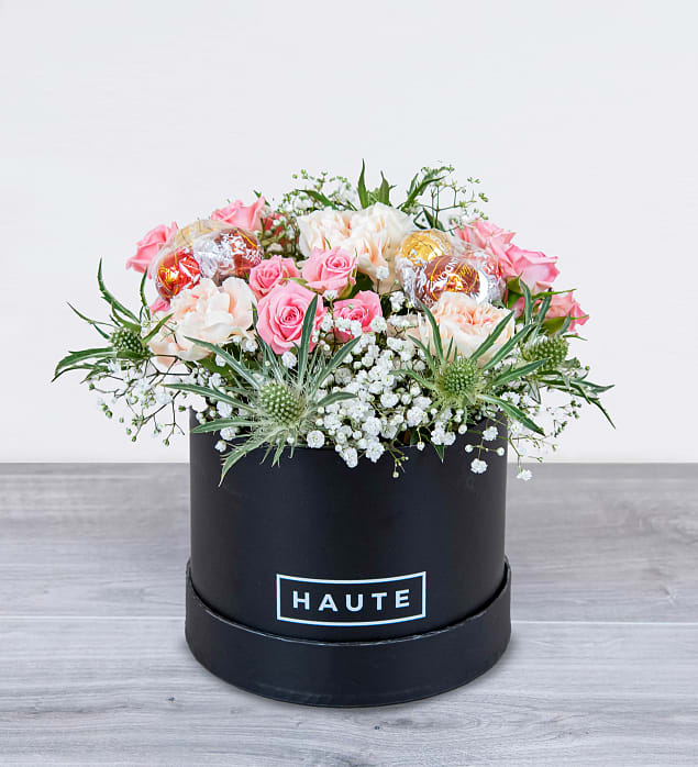 Pink Lindor Mini Hatbox | Prestige Flowers