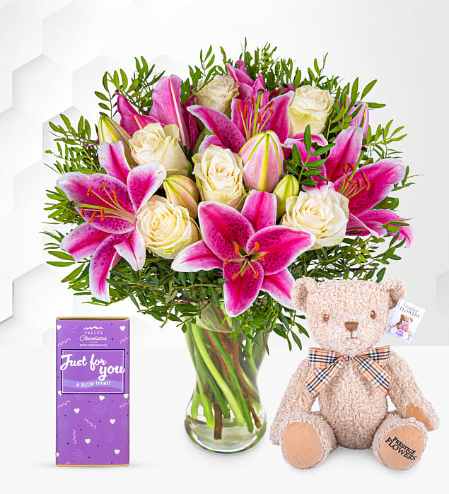 Pink Lilies & Roses Just For You Gift | Prestige Flowers